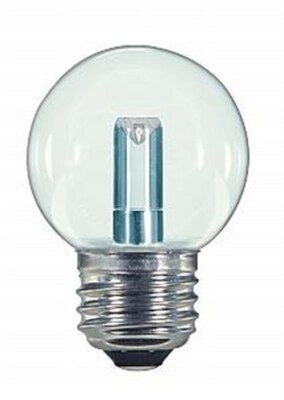G16 1/2 LED Medium Base Light Bulb - Clear - 1.4W - 2700K - SATCO-S9158 ...