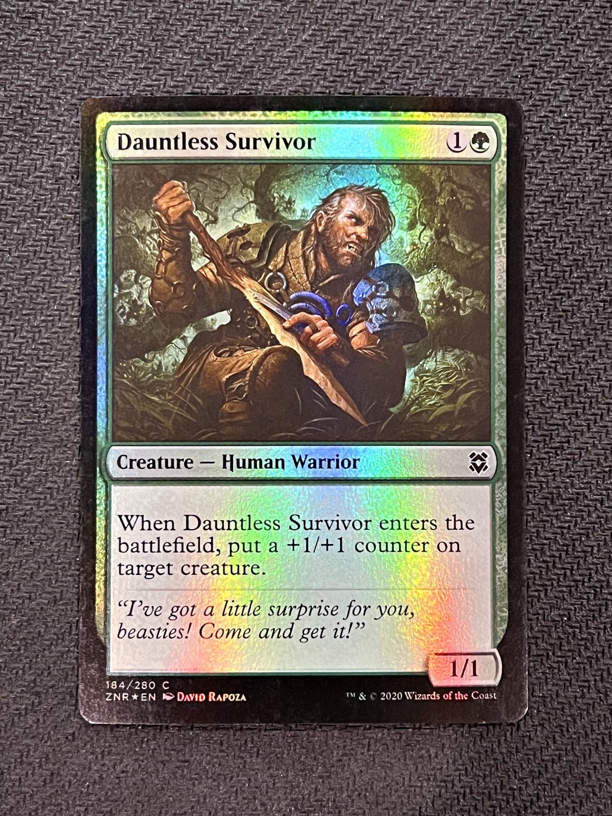 MTG Magic the Gathering Zendikar Rising Foil Dauntless Survivor 184/280 ...