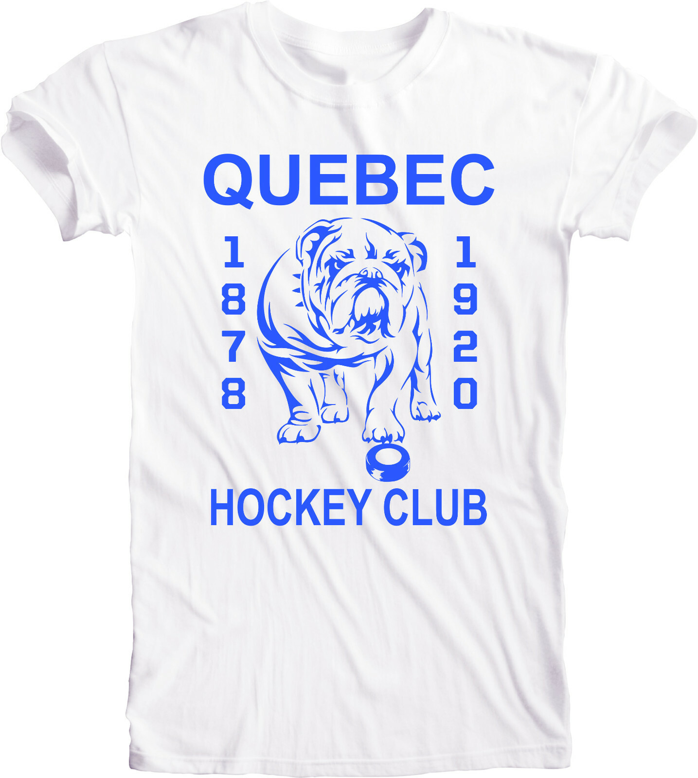 Quebec Bulldogs Ice Hockey NHL Men's Tee T-Shirt Handmade Team White ...