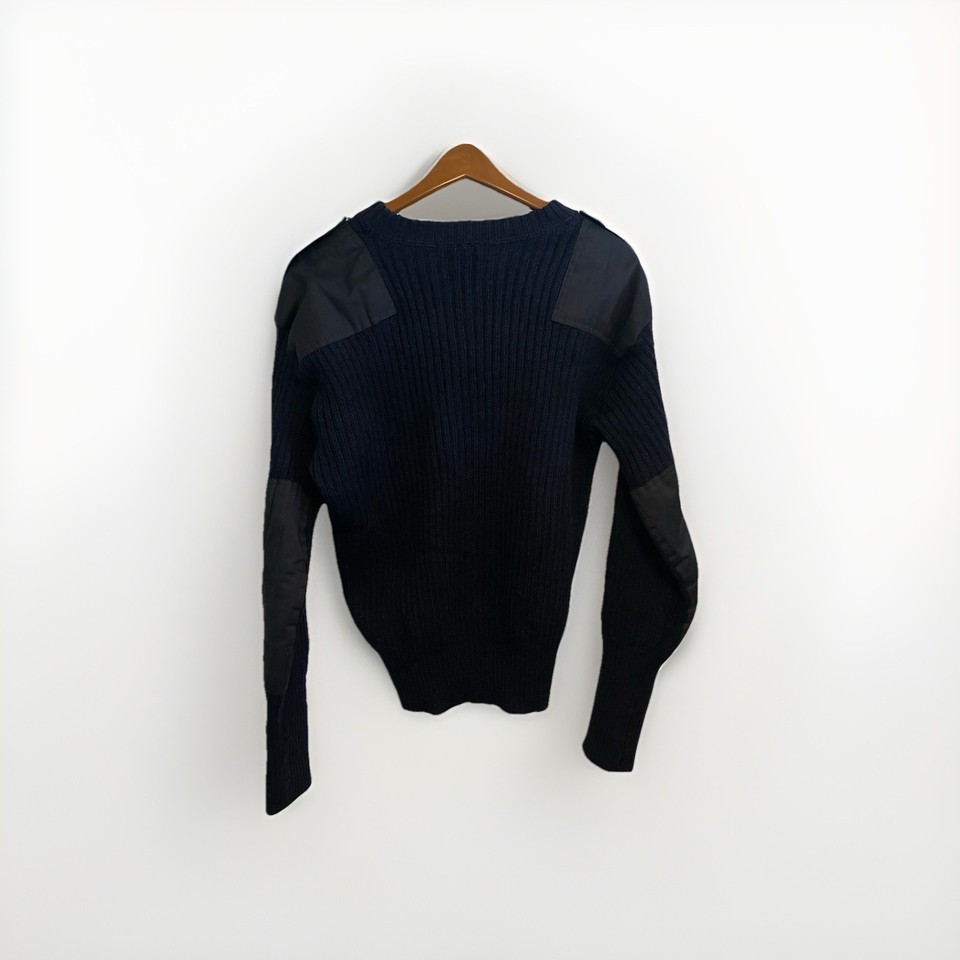 Commando by Jack Young Mens Wool Sweater Rib Knit Tactical Elbow Patch ...