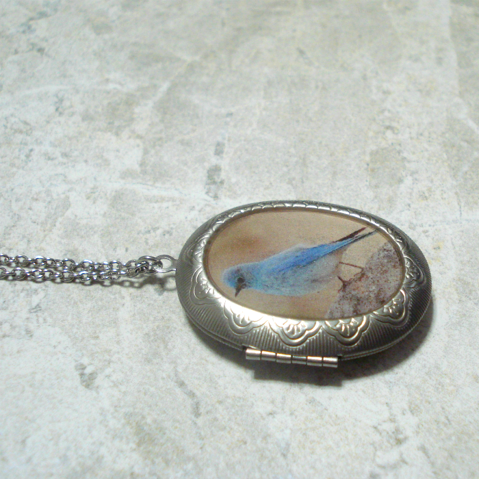 Bluebird Locket Pendant Necklace Jewelry Stainless Steel LAST ONE! | eBay