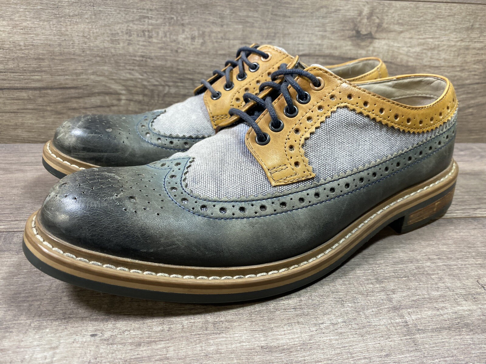 Clarks Casual Spectator Wingtip Shoes Mens Size 10.5 - Gem