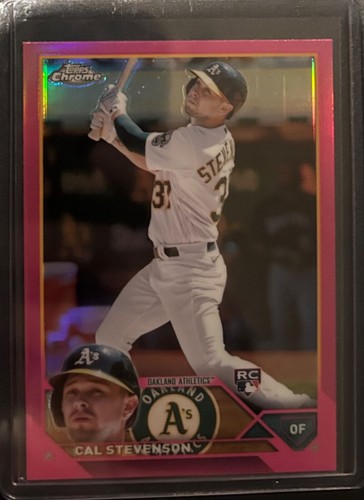 Cal Stevenson 2023 Topps Chrome Pink Refractor RC Oakland Athletics ...
