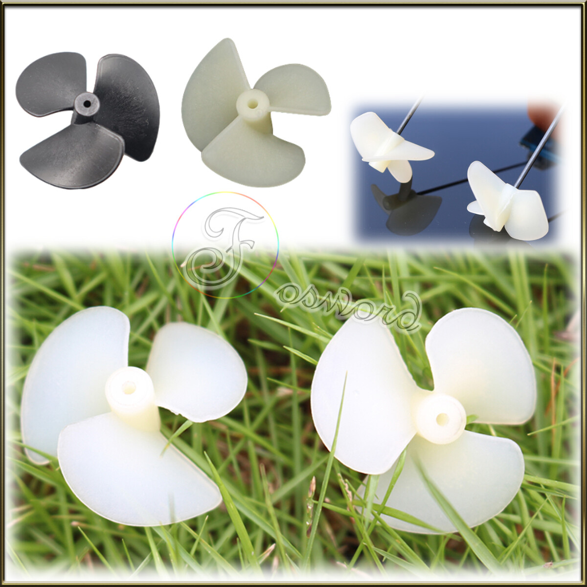 28/36/42mm 3 Blade Ship Boat Propeller 2mm Shaft Props Plastic For RC ...