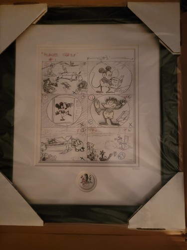2003 - RARE Disney Mickey Mouse Plane Crazy Comics #1 Framed Pin Set LE ...