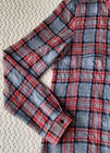 New Saint Laurent YSL Gray Red Check Print Western Crop Flannel Shirt ...