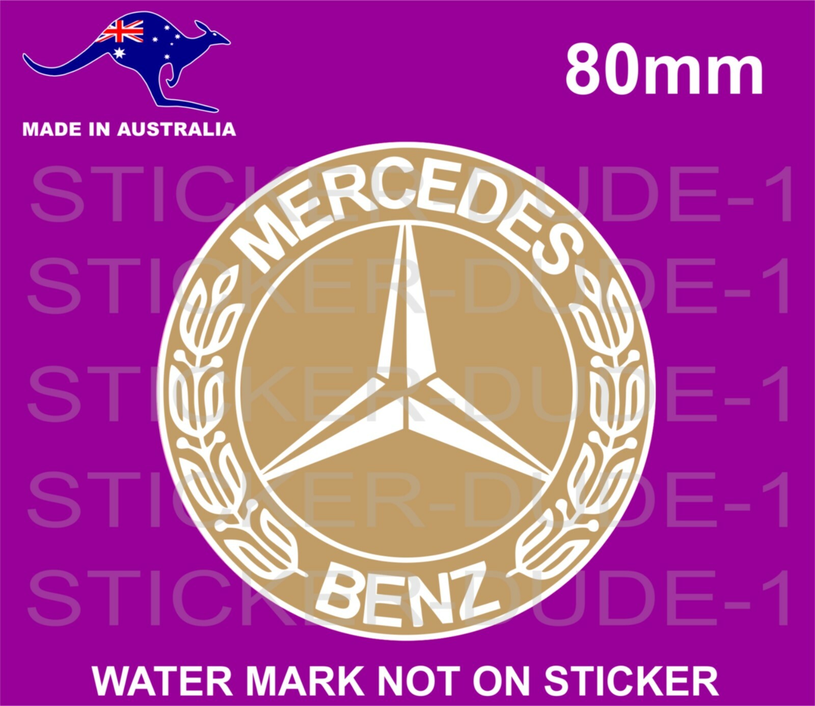 GOLD MERCEDES BENZ STICKER 80mm | eBay