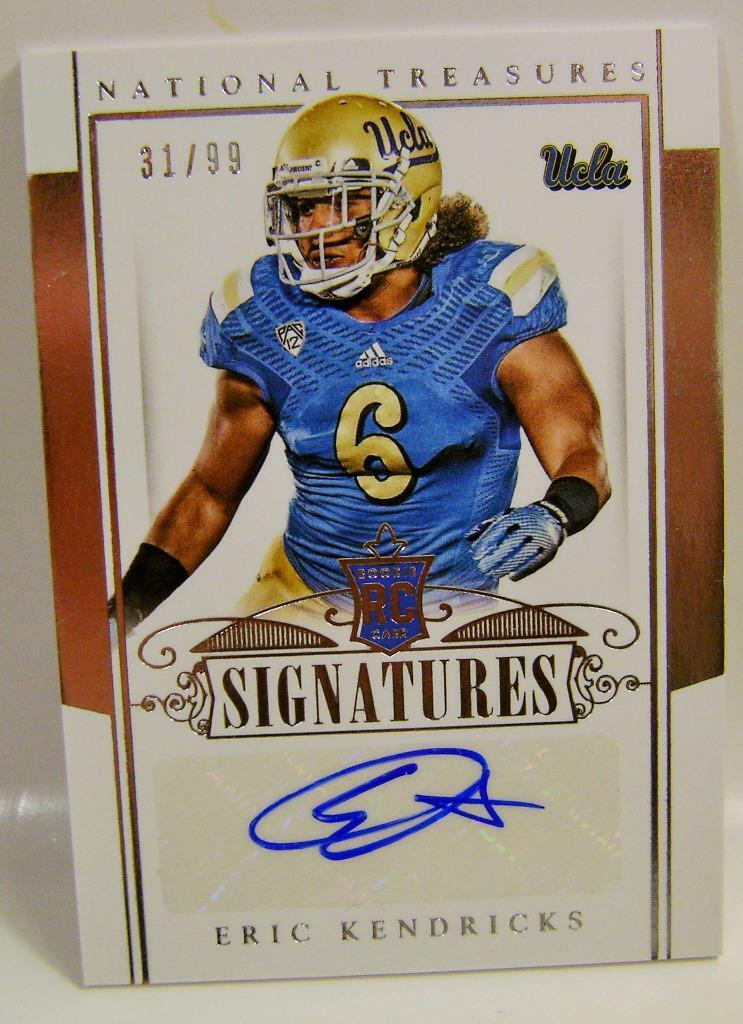 ERIC KENDRICKS /99 AUTO SIGNATURES PANINI NATIONAL TREASURES BASEBALL ...