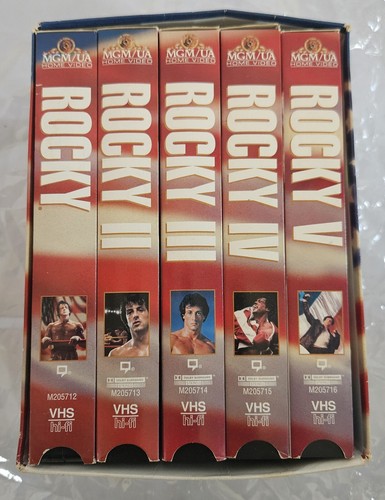 Rocky VHS Collection 1 Through 5 - 20th Anniversary Movie Gift Set Box ...