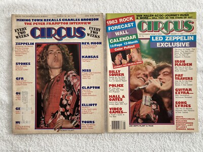 Led Zeppelin on cover : Lot of 2 Circus Magazines May 1976 / January ...