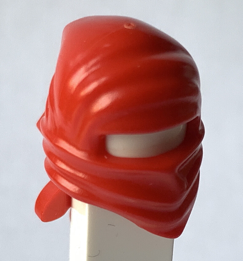 2 x LEGO Ninja / Ninjago Minifigure Headgear Wrap / Hood - Red - Part ...