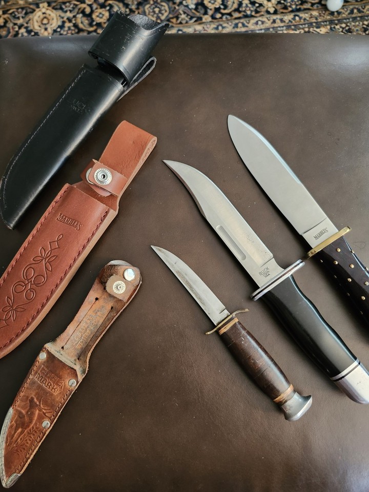 Vintage/classic Hunting Knives - Marbles, Buck, Edge Mark - Lot Of 3 | eBay