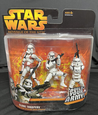 Star Wars Revenge of the Sith Clone Trooper Army 3 Pack Red Variant NIP ...