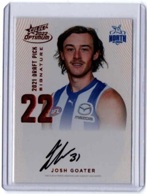 2022 Select Optimum Draft Pick Signature Copper - Josh Goater #132/170 ...