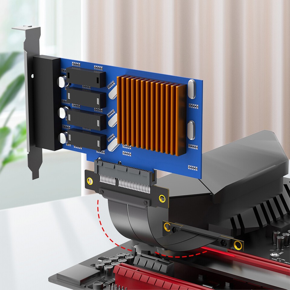 PCIE 4X Extension Cable PCI-Express 4X Riser Cable PCI-E 4X Extender ...