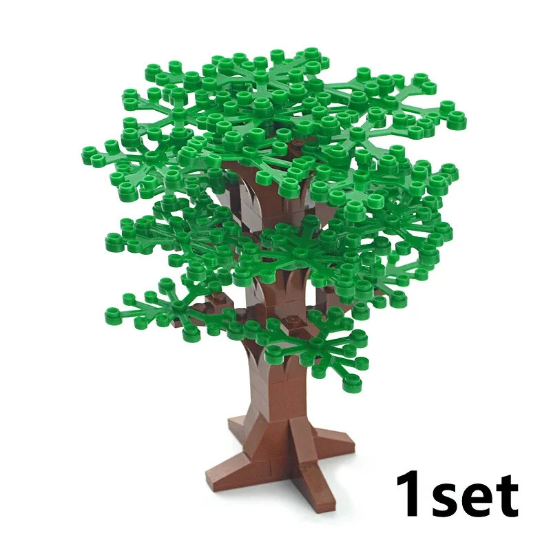 City Tree Green Bush Garden MOC Flower Grass for Lego Building Blocks ...