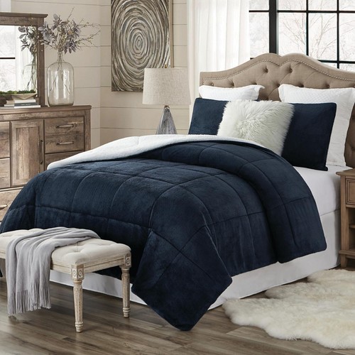 Luxurious Extra Warm, Fluffy Ultra-Plush Reversible Faux Fur and Sherpa ...