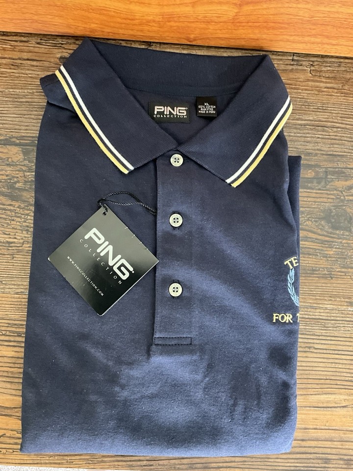 NEW Ping Polo Shirt Mens X Large Pocket Cotton Golf Peru Tee Off for Tourette | eBay