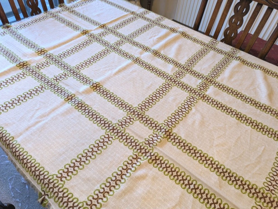Vintage Woven Tablecloth 48 X 49 Inch | eBay UK