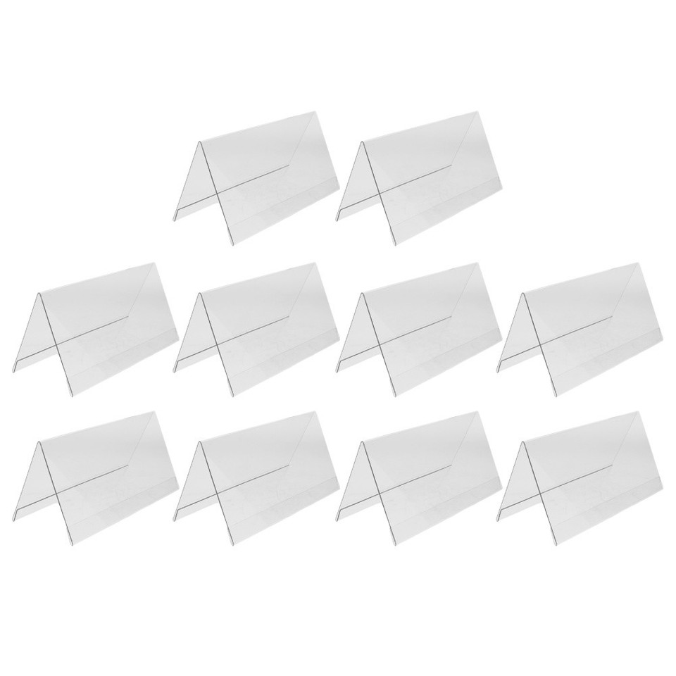 10pcs Clear Name Plates For Desk - V Shaped Double-Sided Desk Sign ...