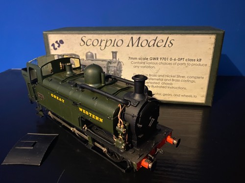 GWR 9701 0-6-0PT 0 GAUGE 7MM LOCO KIT BUILT SCORPIO MODELS ORIGINAL BOX ...