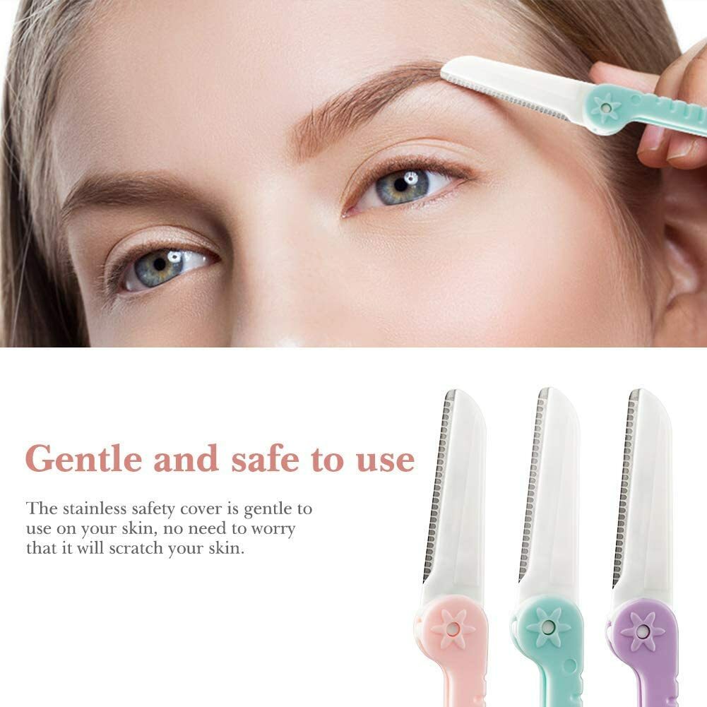 Eye|brow Razor, 3 PACK Eyebrow Trimmer Blade Shaver Scissors For Cheek ...