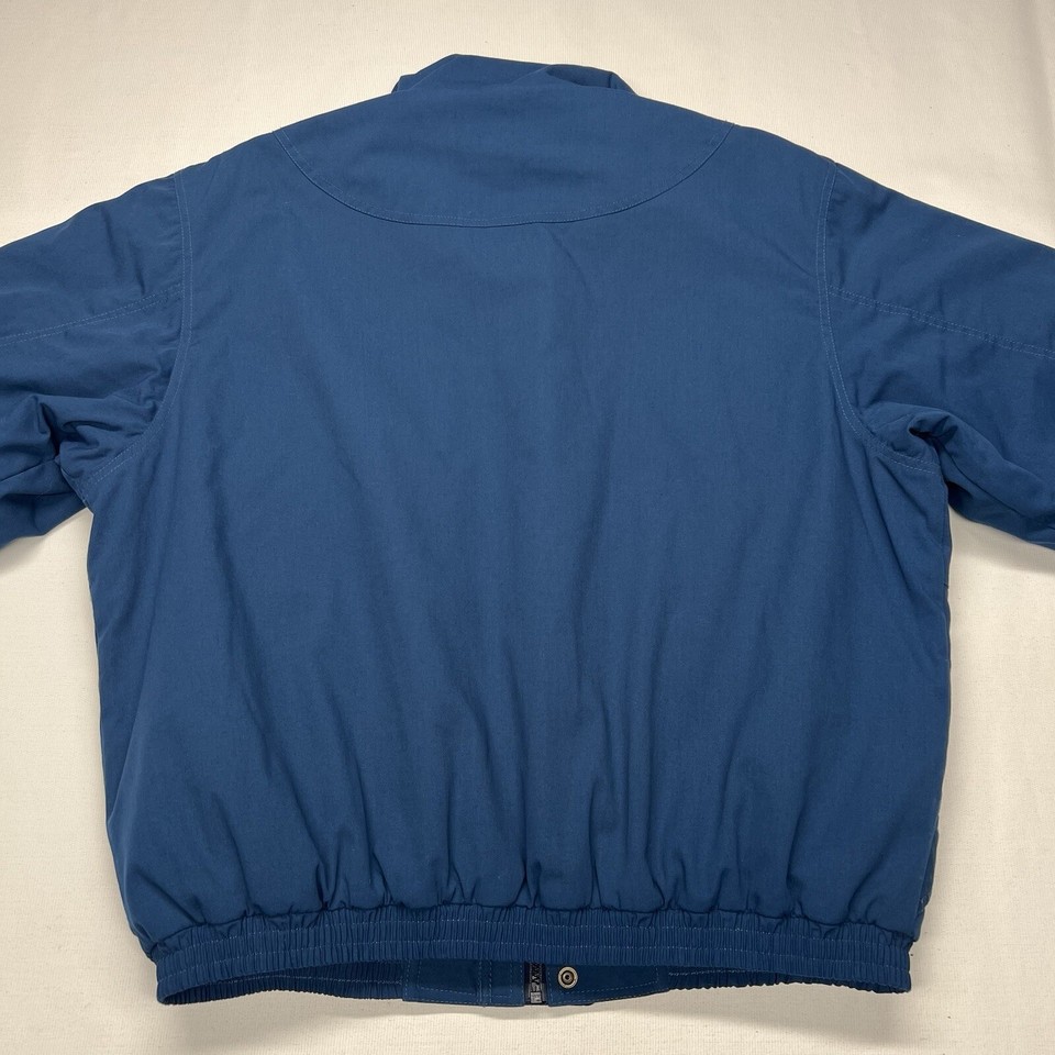 VTG Ford Jacket Mens XL Blue Full Zip Factory Uniform Workwear Truck ...