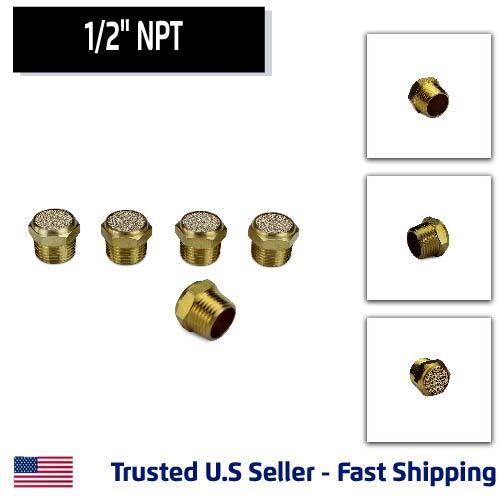 5 Pack, Flat Type Pneumatic Muffler for 1/2"NPT Exaust - Silencer for ...