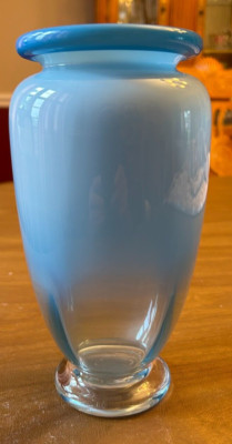 Rare Vintage Robinson Scott 8" Blue Glass Vase-Amazing Condition! | eBay