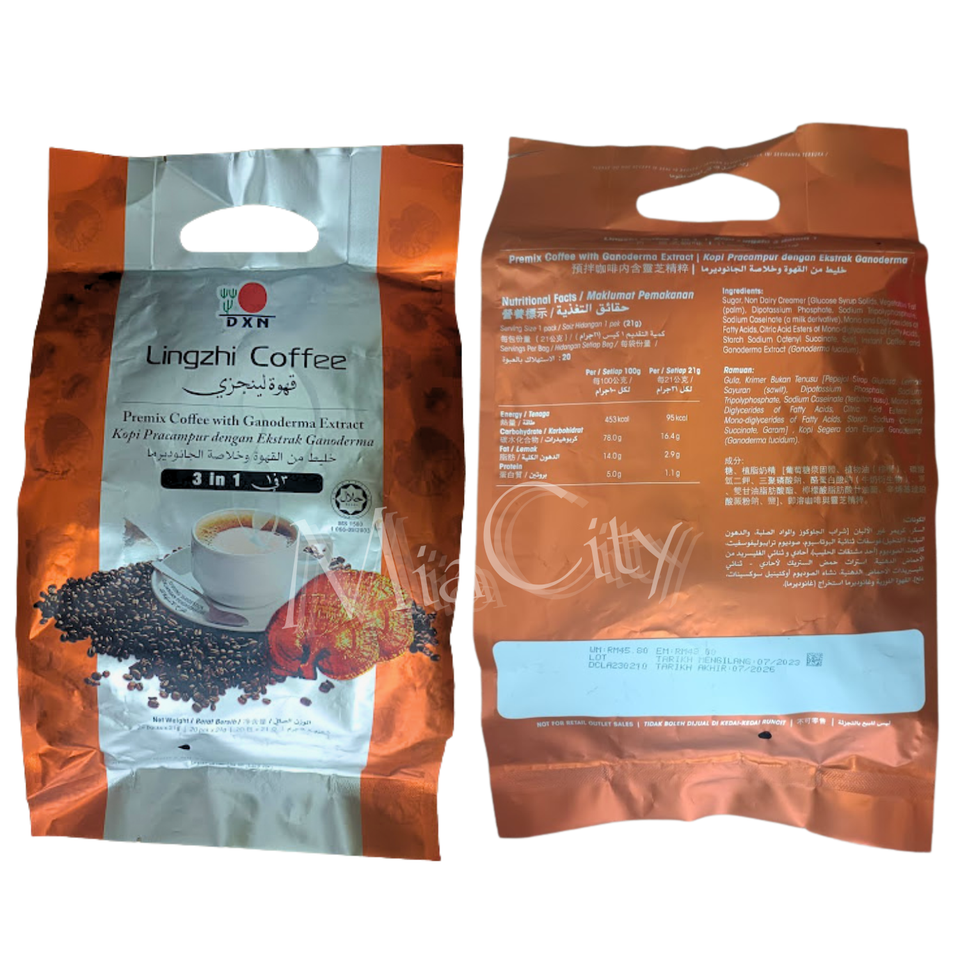 DXN Lingzhi Coffee 3 in 1 Premix Coffee with Ganoderma Extract (20 ...