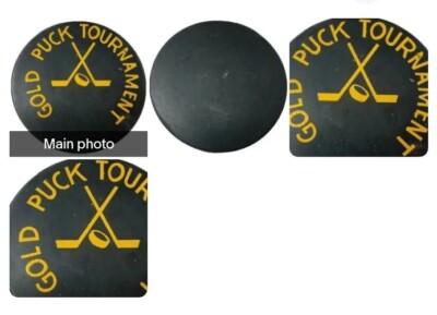GOLD PUCK TOURNAMENT HOCKEY PUCK VINTAGE MADE IN CANADA | eBay
