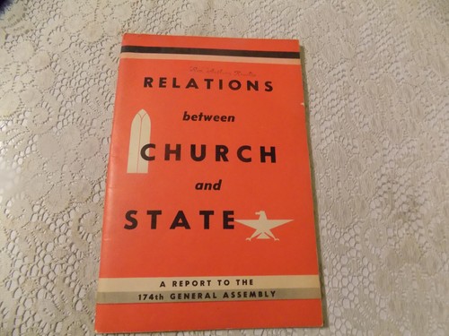 Relations between church and state Presbyterian Churches 1962 | eBay
