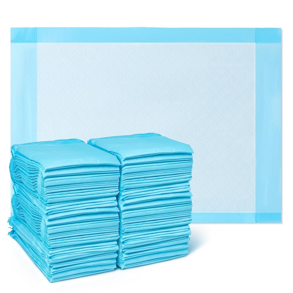 100 Pet Pads for Dogs Ultra-Absorbent Puppy Training Underpad Blue 13in ...