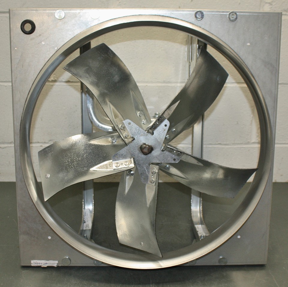 NO MOTOR - Dayton Exhaust Fan 3FKD8, 20" Steel Propeller, Belt Drive ...