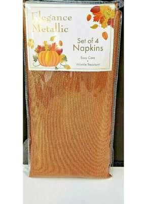 ELEGANCE METALLIC Set of 4 Dinner Napkins - Bronze | eBay