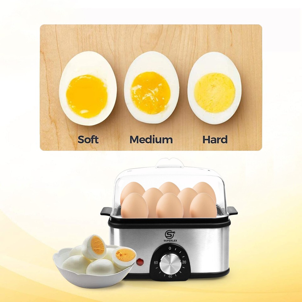 SUPERLEX Egg Boiler Food Steamer Egg Cooker Indicator light Hard / Soft ...