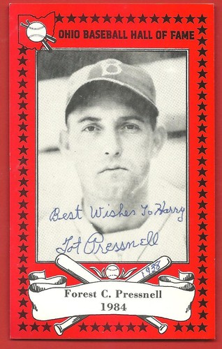 FOREST C "TOT" PRESSNELL HAND SIGNED AUTOGRAPHED STATISTICS CARD !! | eBay