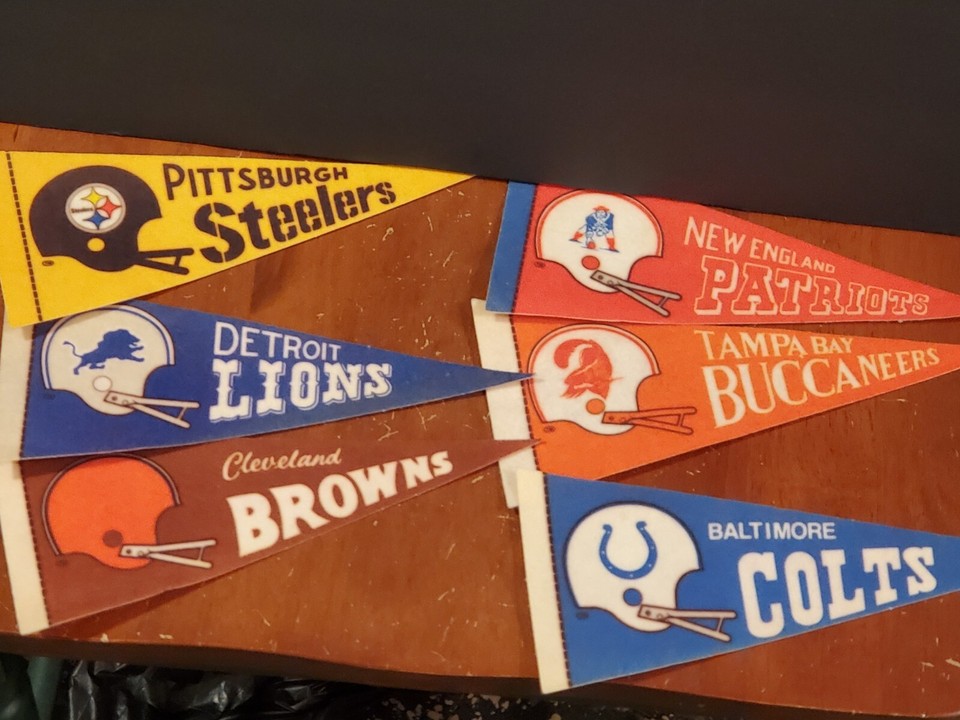 Vintage 1970's NFL Mini Felt Pennants, Set of 31, NFL, 28 Teams & NFC ...