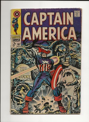 Captain America #107 - 1968 - Marvel - Silver Age - Red Skull Hitler ...