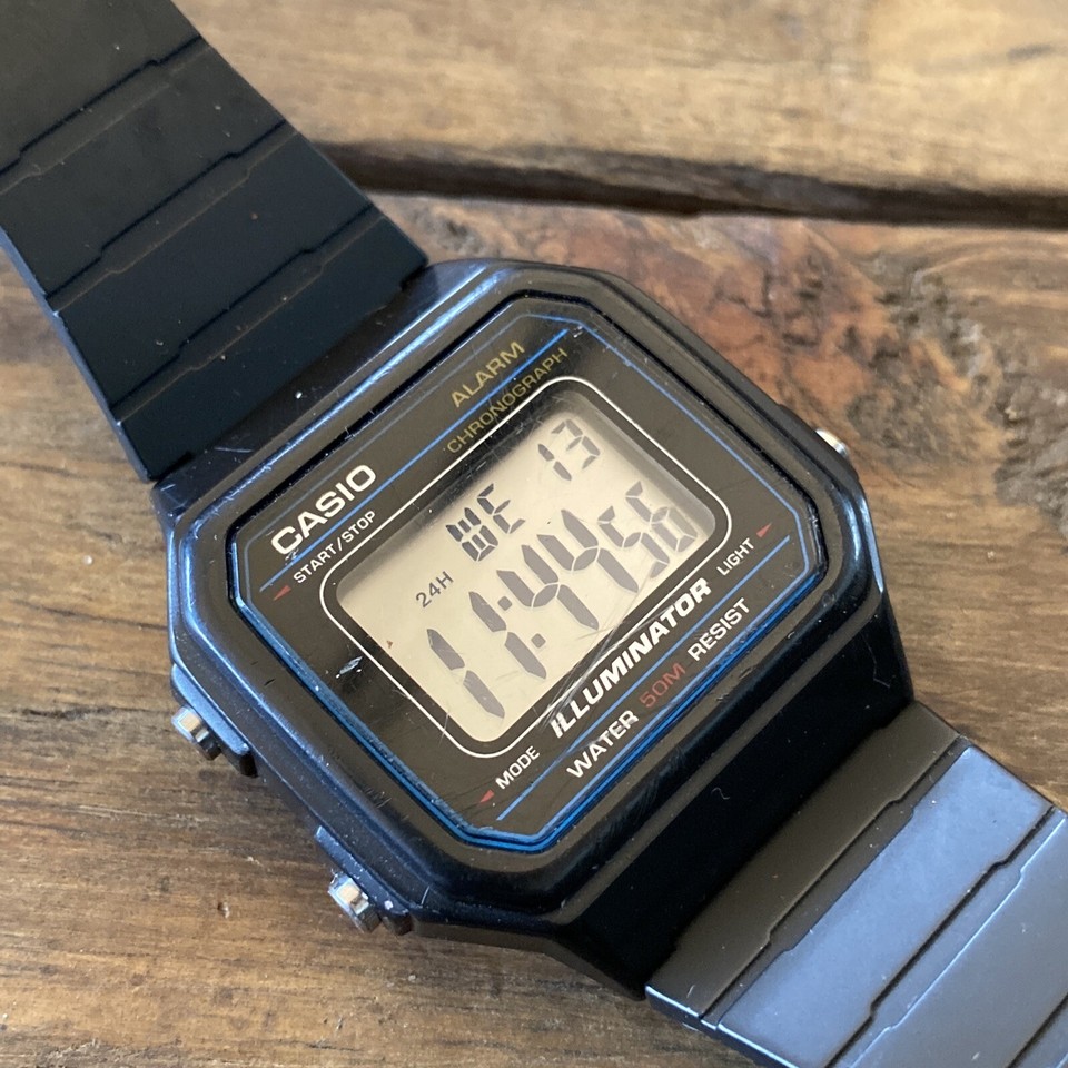 Casio Illuminator W217H-1AV Chronograph Watch Black Resin Band Alarm | eBay