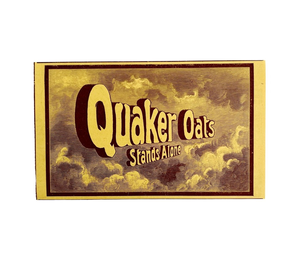 Quaker Oats Stands Alone 1897 Advertisement Victorian Engraving Yellow ...