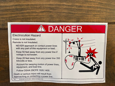 DANGER "Electrocution Hazard" Decal. New 5 in. x 8 in. | eBay