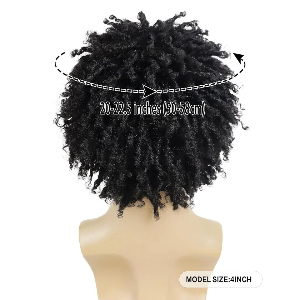 Black Dreadlock Wig Male Short Braided Wigs Fake Dreads Men Guys ...