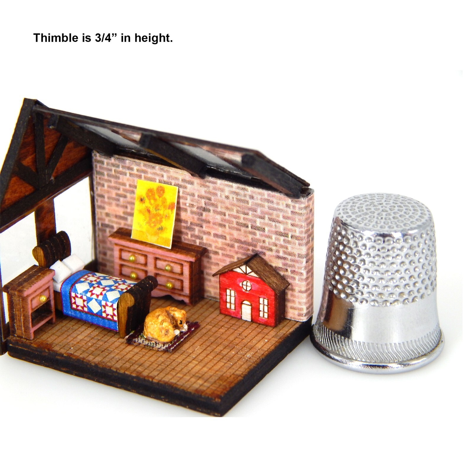 1/144 Scale Dollhouse Miniature Little RED Dollhouse for Your Dollhouse ...