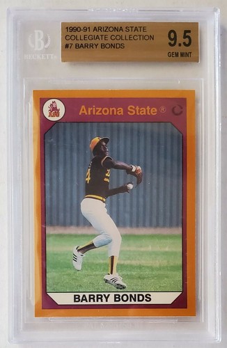 1990/91 Collegiate #7 BARRY BONDS ASU RC Rookie Card BGS 9.5 GEM MINT ...