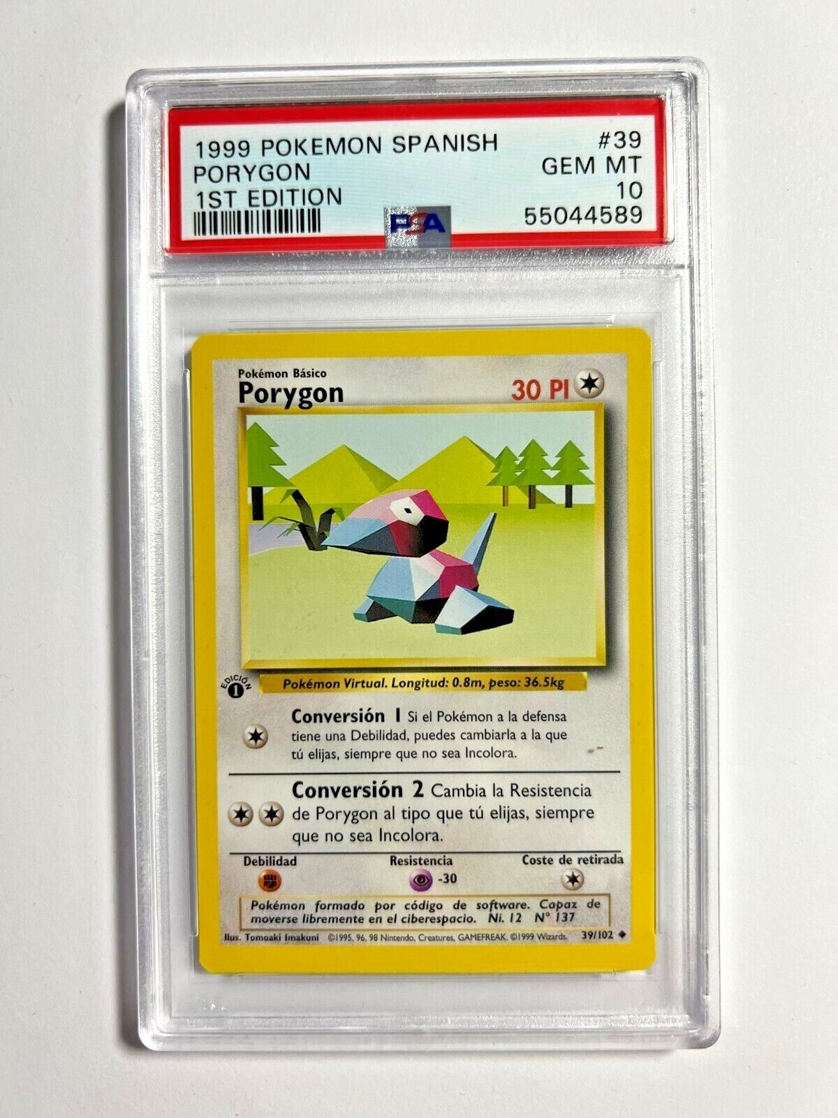 PSA 10 Gem Mint 1st Edition Porygon 1999 Pokemon Base Set SPANISH #39 ...
