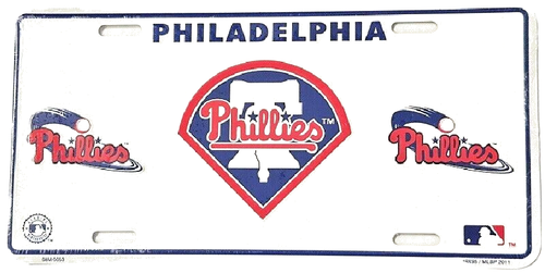 PHILADELPHIA PHILLIES EMBOSSED METAL NOVELTY LICENSE PLATE TAG | eBay