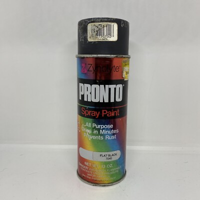 Vintage ZYNOLYTE PRONTO - Flat Black - 7040 spray paint can | eBay