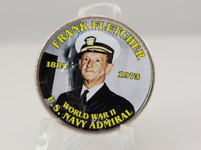 WWII Frank Fletcher US Navy Admiral Colorized Kennedy Half Dollar | eBay