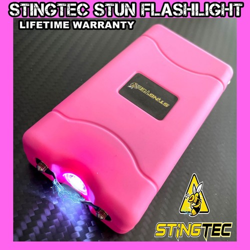 STINGTEC Stun Gun Mini PINK ST-100 High POWER BV Rechargeable LED ...